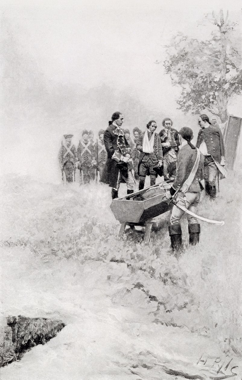 Das Begräbnis von Braddock, Illustration aus 'Colonel Washington' von Woodrow Wilson ...