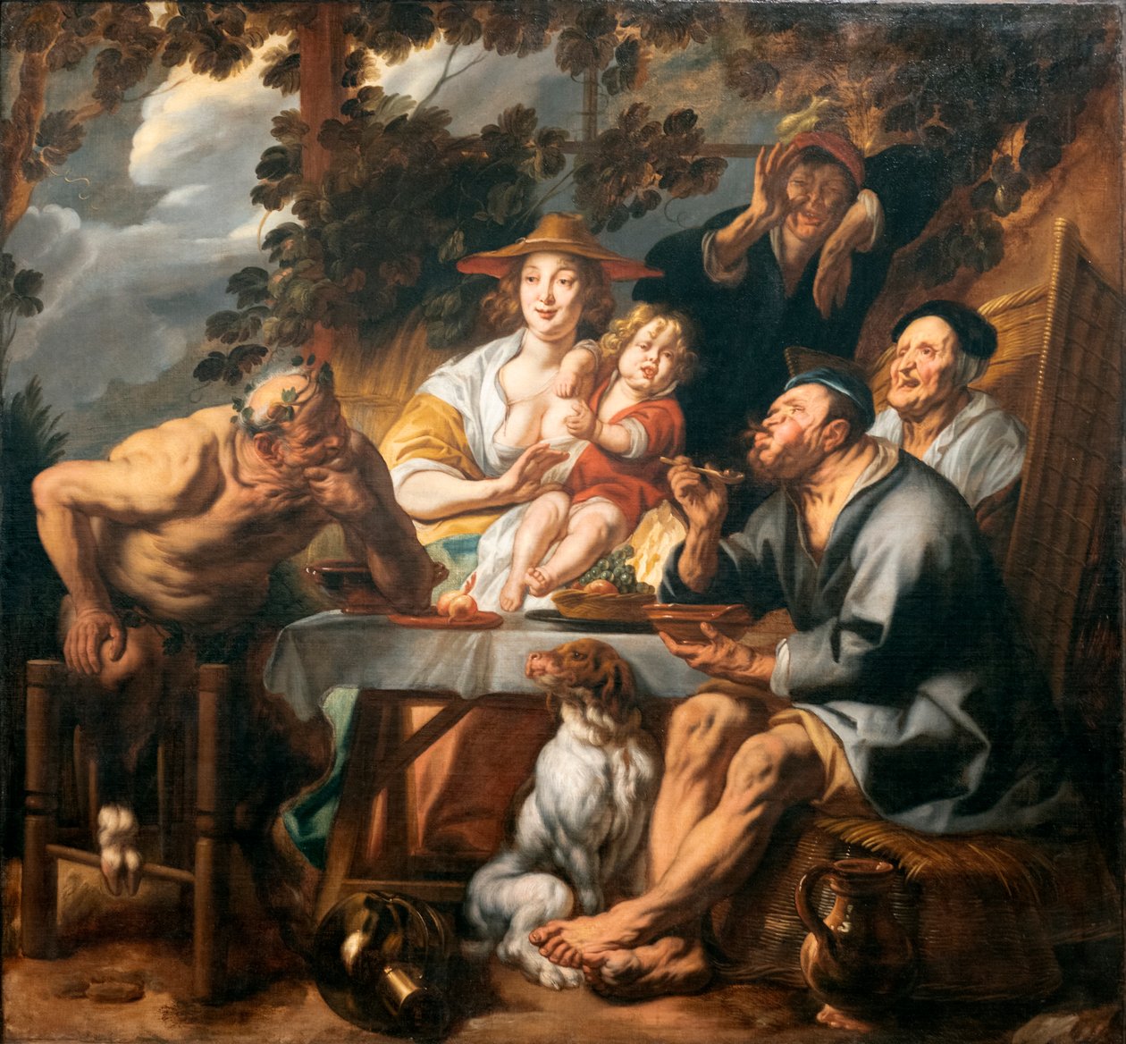 Der Satyr und der Bauer von Jacob Jordaens: Kunstdruck