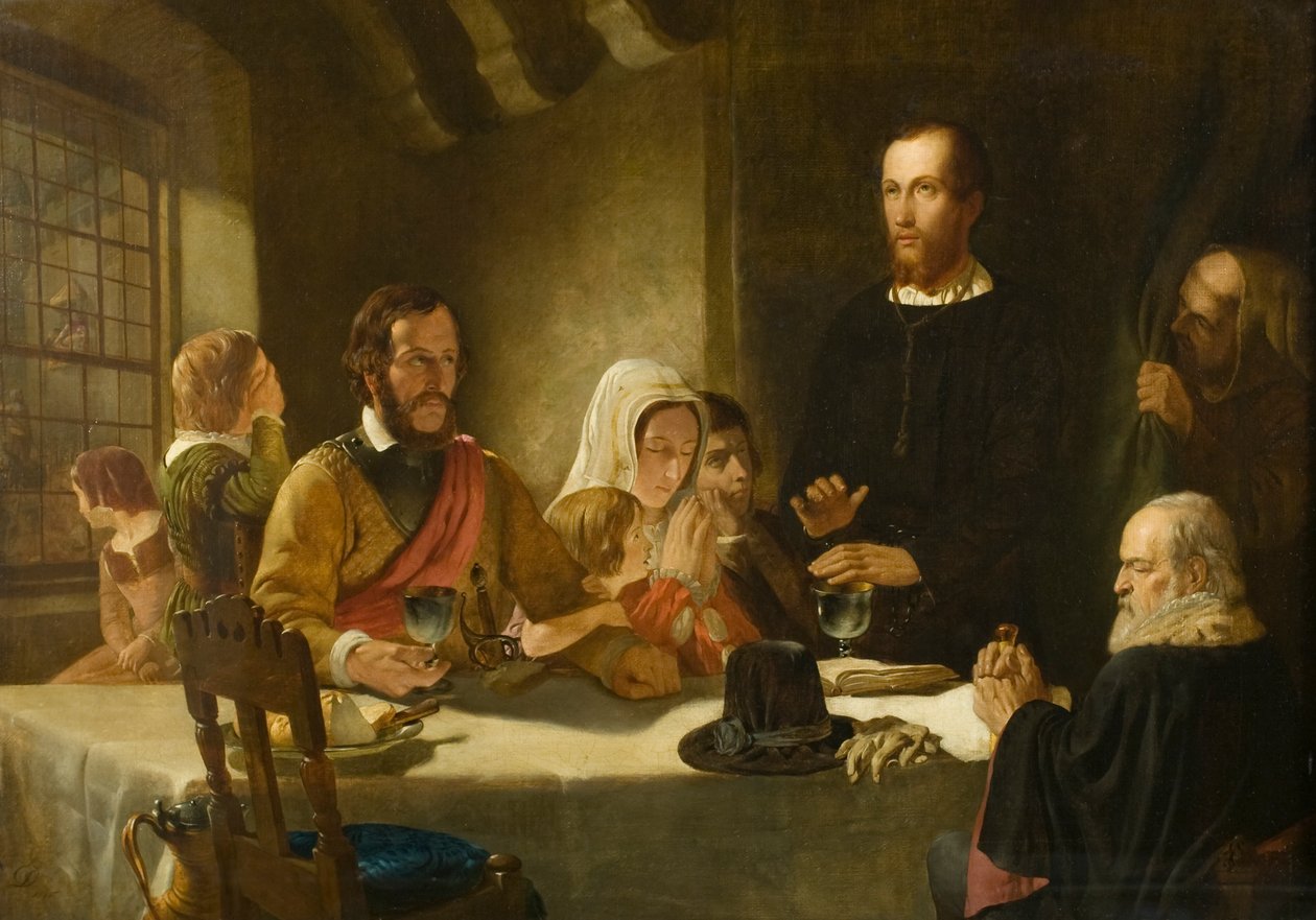 George Wishart auf dem Weg zur Hinrichtung, das Sakrament zum ersten ...