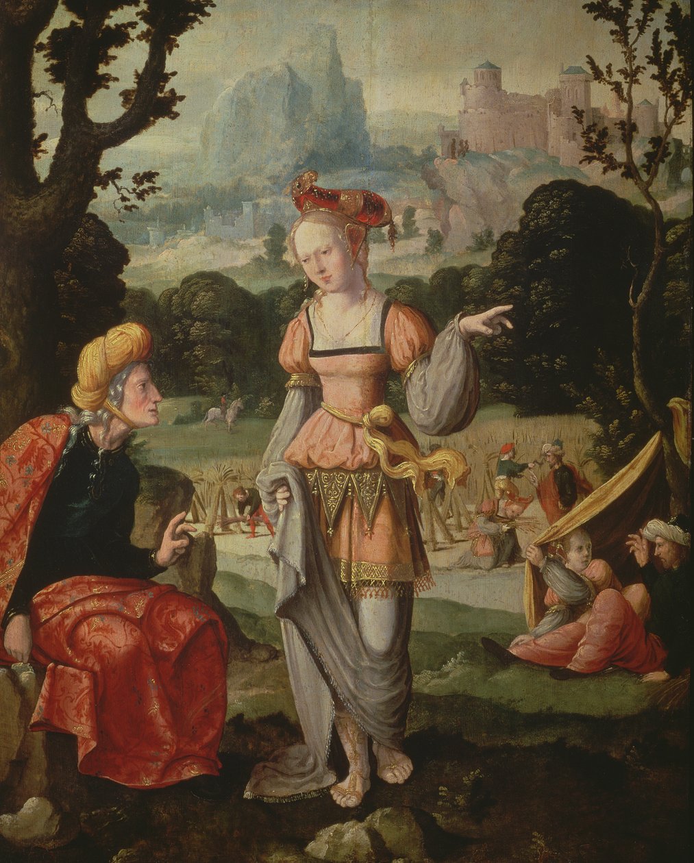 Ruth und Naomi im Feld von Boaz, ca. 1530-40