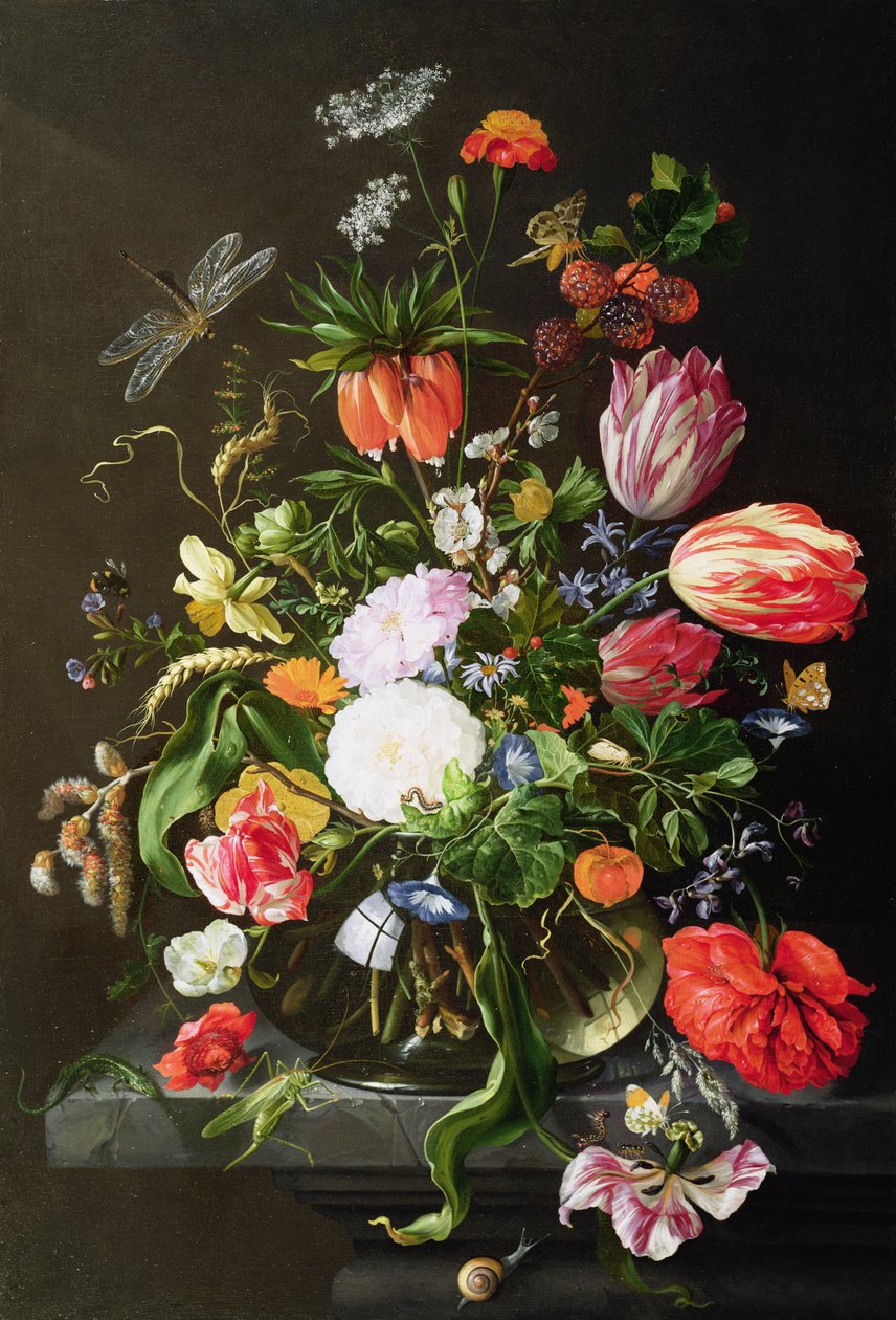 Stillleben mit Blumen von Jan Davidsz de Heem: Kunstdruck