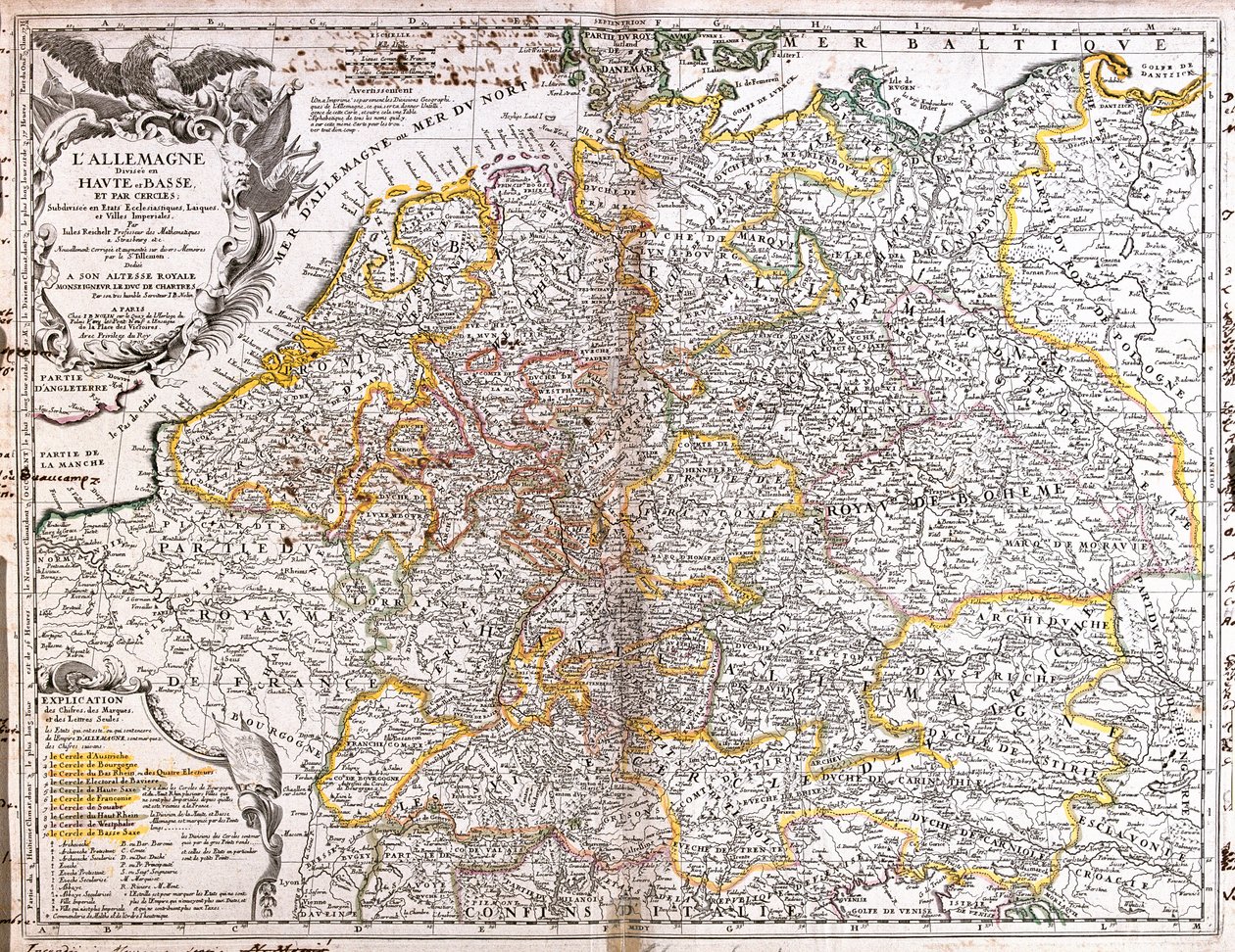 Karte von Deutschland (1703) von Jean Baptiste Nolin