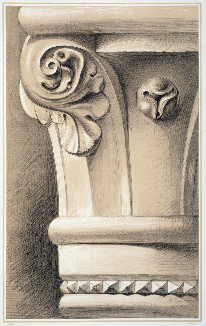 Ca'Bernardo, Kapitell der Fenstersäulen, aus 'Examples of the ...