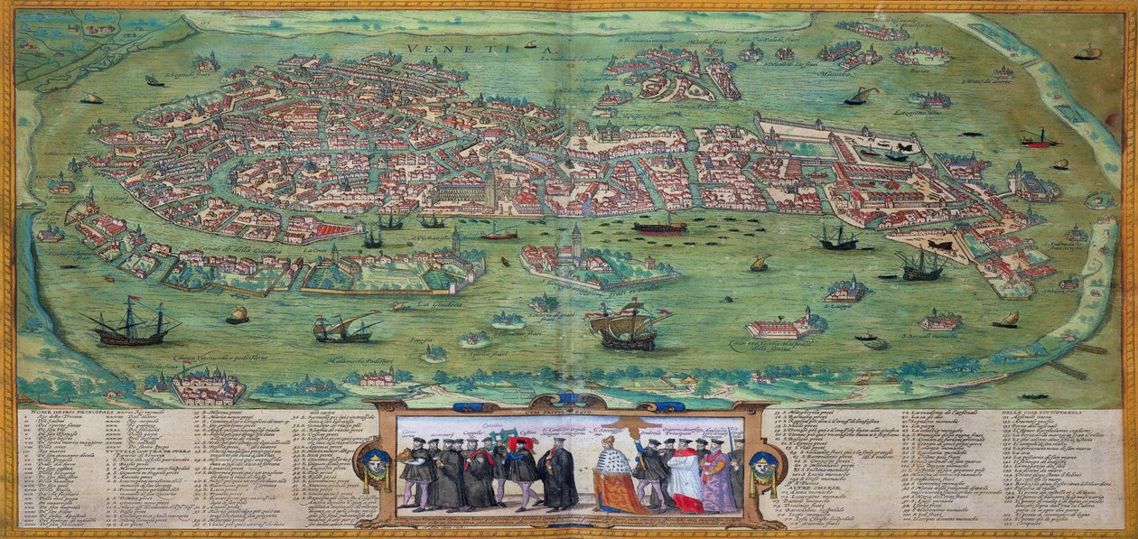 Karte von Venedig, aus 'Civitates Orbis Terrarum' von Georg Braun (1541 ...