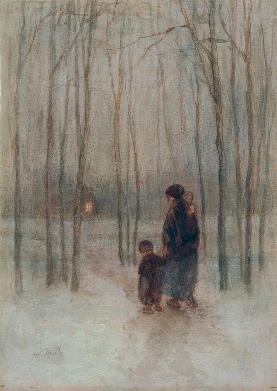 Abendstimmung im Wald von Jozef Israëls: Kunstdruck