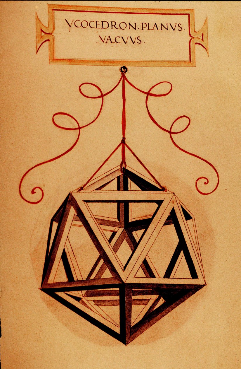 Geometrie: „Ein Ikosaeder“ (Seite aus dem Manuskript „De divina ...
