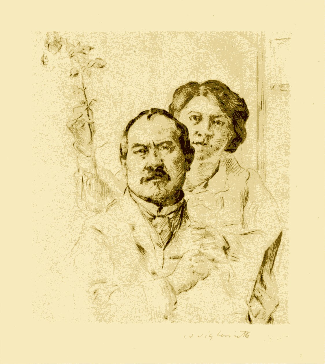Selbstbildnis mit Gattin von Lovis Corinth: Kunstdruck