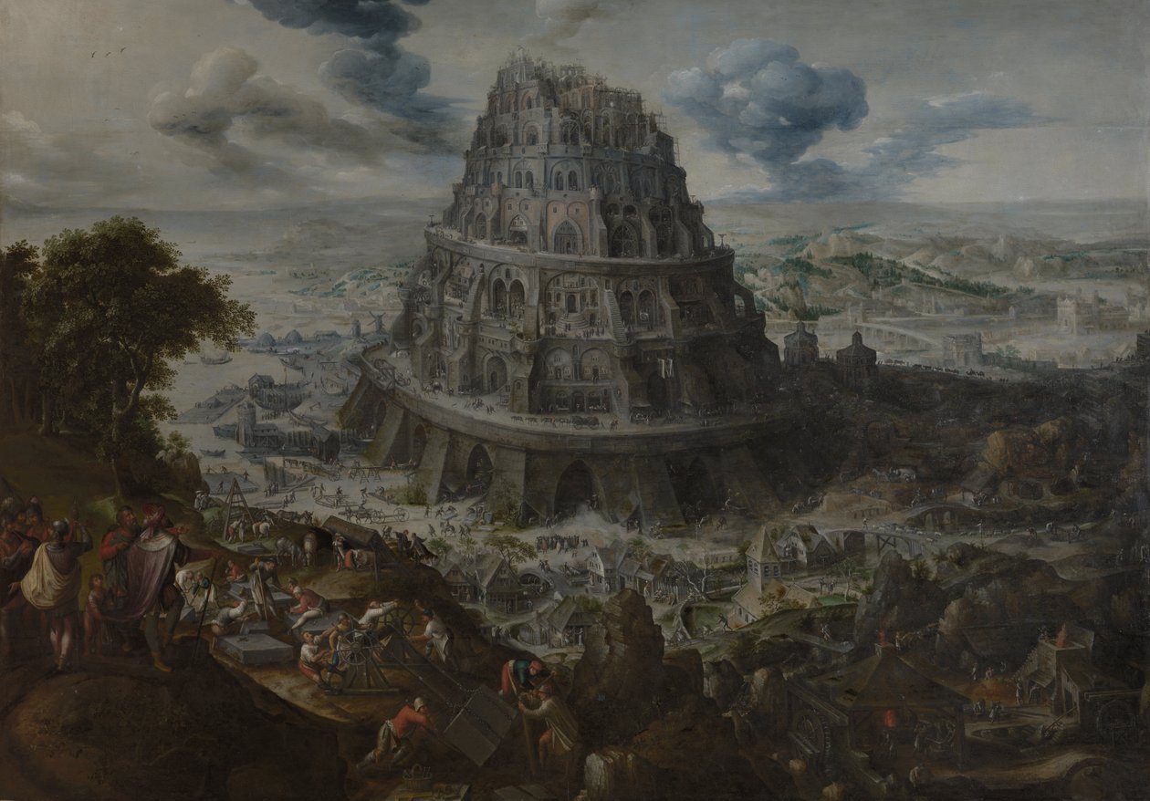 Der Turm zu Babel von Marten Valckenborch the van Elder