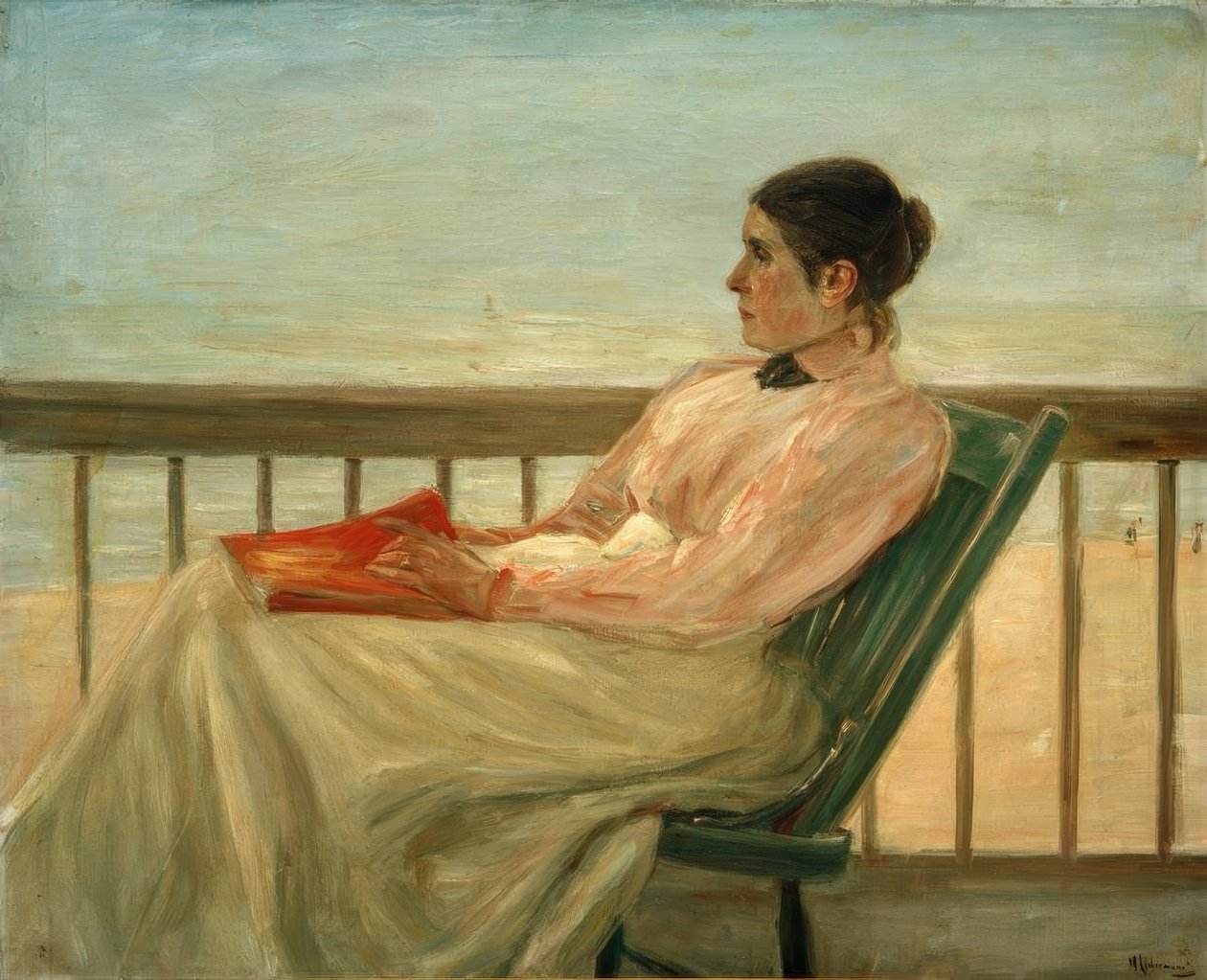 Die Gattin des Künstlers am Strand von Max Liebermann