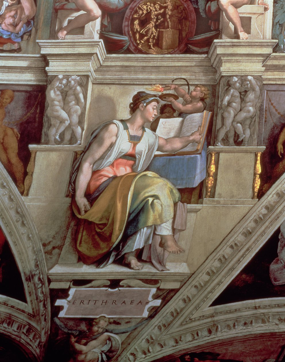 Sixtinische Kapelle Decke: Erythräische Sibylle (nach der Restaurierung)