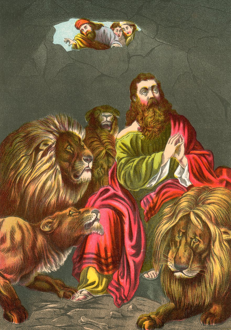 Daniel in der Löwengrube von North American: Kunstdruck