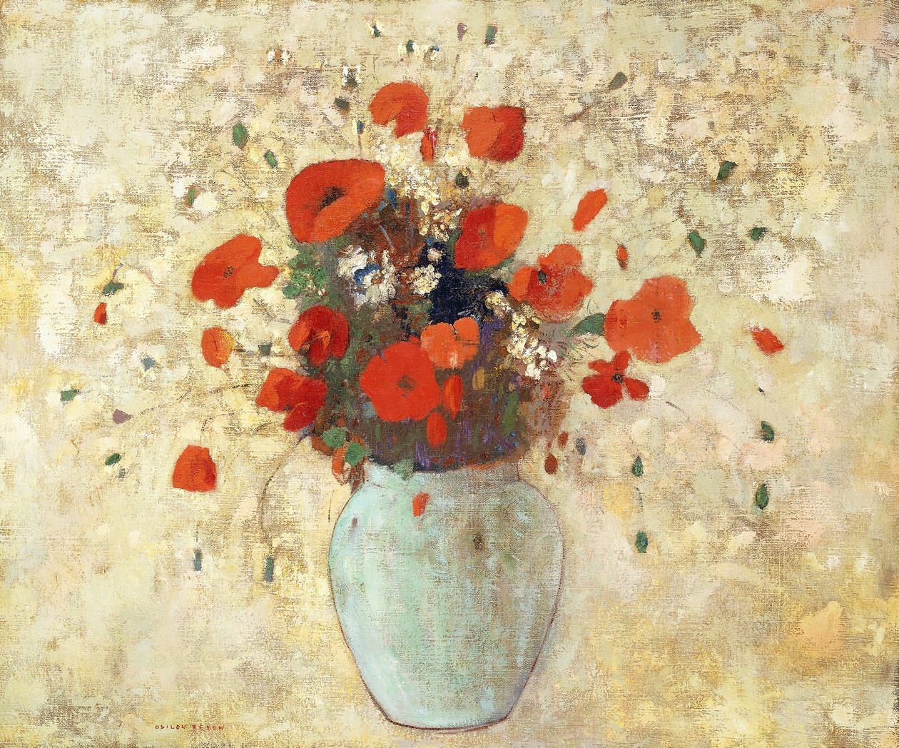 Gemalde Mohnblumen In Vase