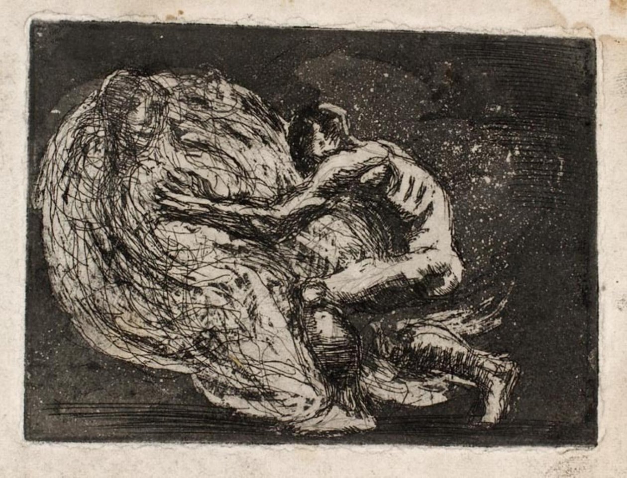 Ixion umarmt die Wolke von Oluf Hartmann: Kunstdruck