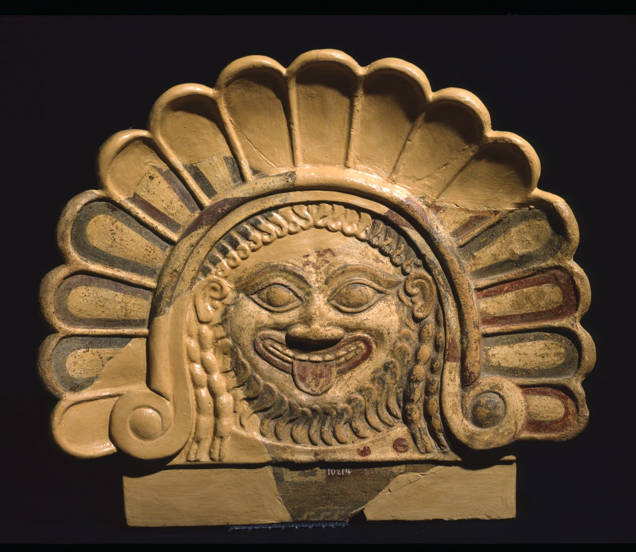 Antefix vom Tempel der Mater Matuta in Satricum, Latium, Italien ...