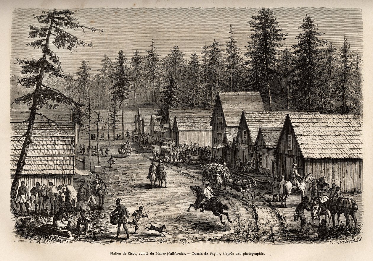 Der Bahnhof von Cisco, Graf von Placer (Nevada), wo man den Expresszug ...
