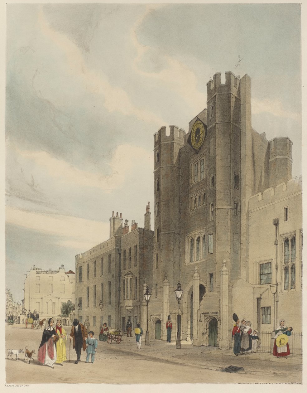 London wie es ist: Nordfront zum St. James's Palace, von Cleveland Row