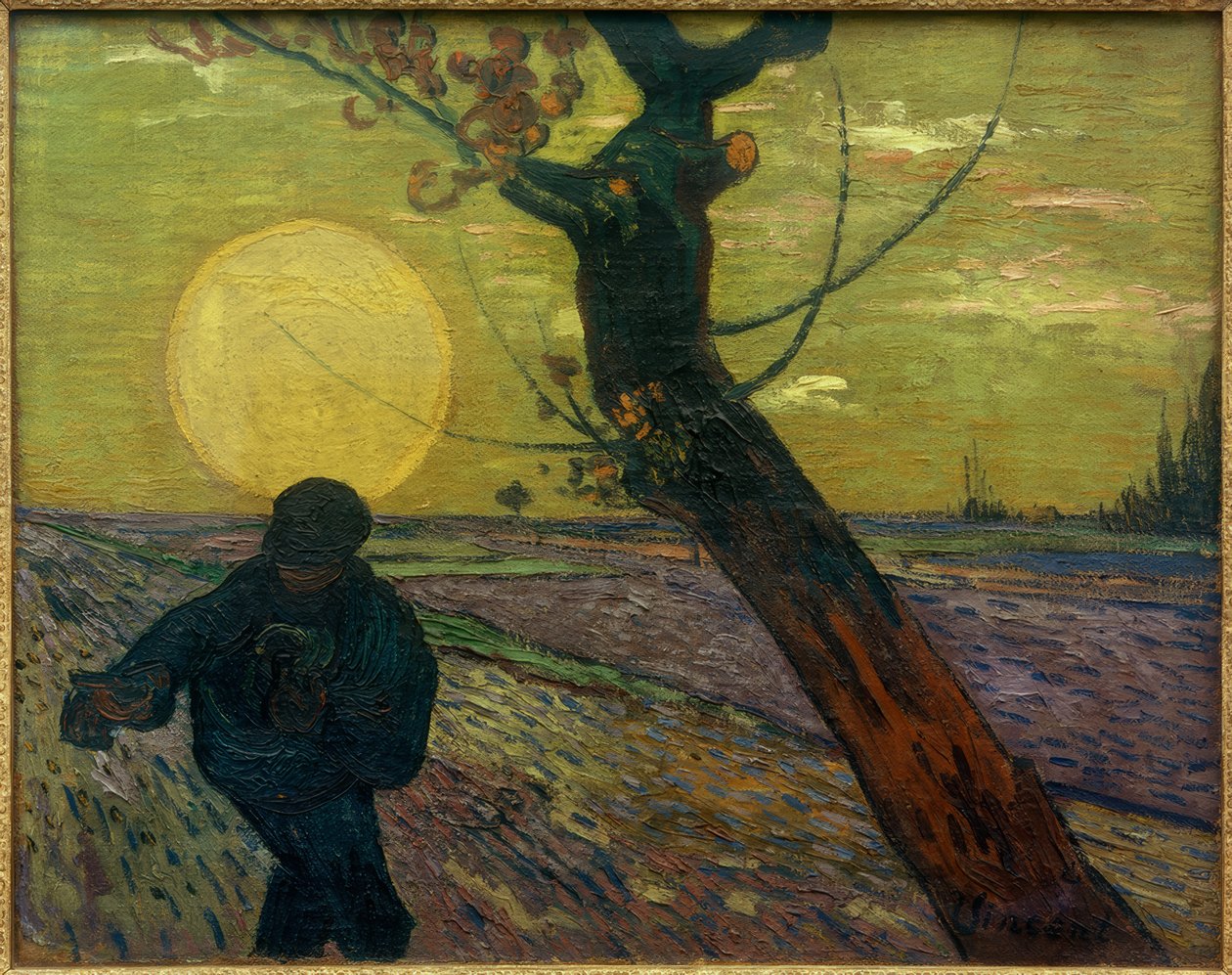 Sämann bei Sonnenuntergang von Vincent van Gogh: Kunstdruck