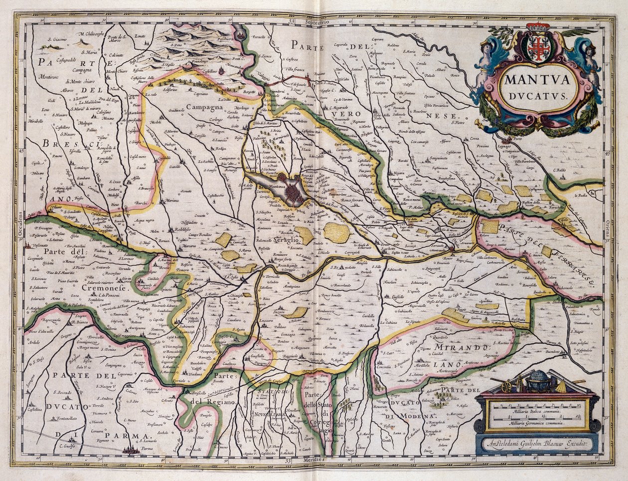 Herzogtum Mantua, Karte von Willem Blaeu, Italien