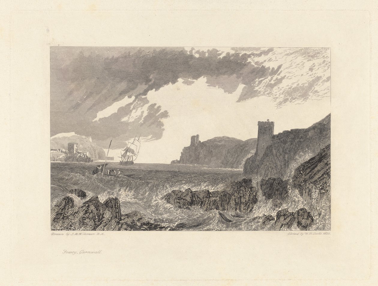 Fowey, Cornwall von William Bernard Cooke: Kunstdruck