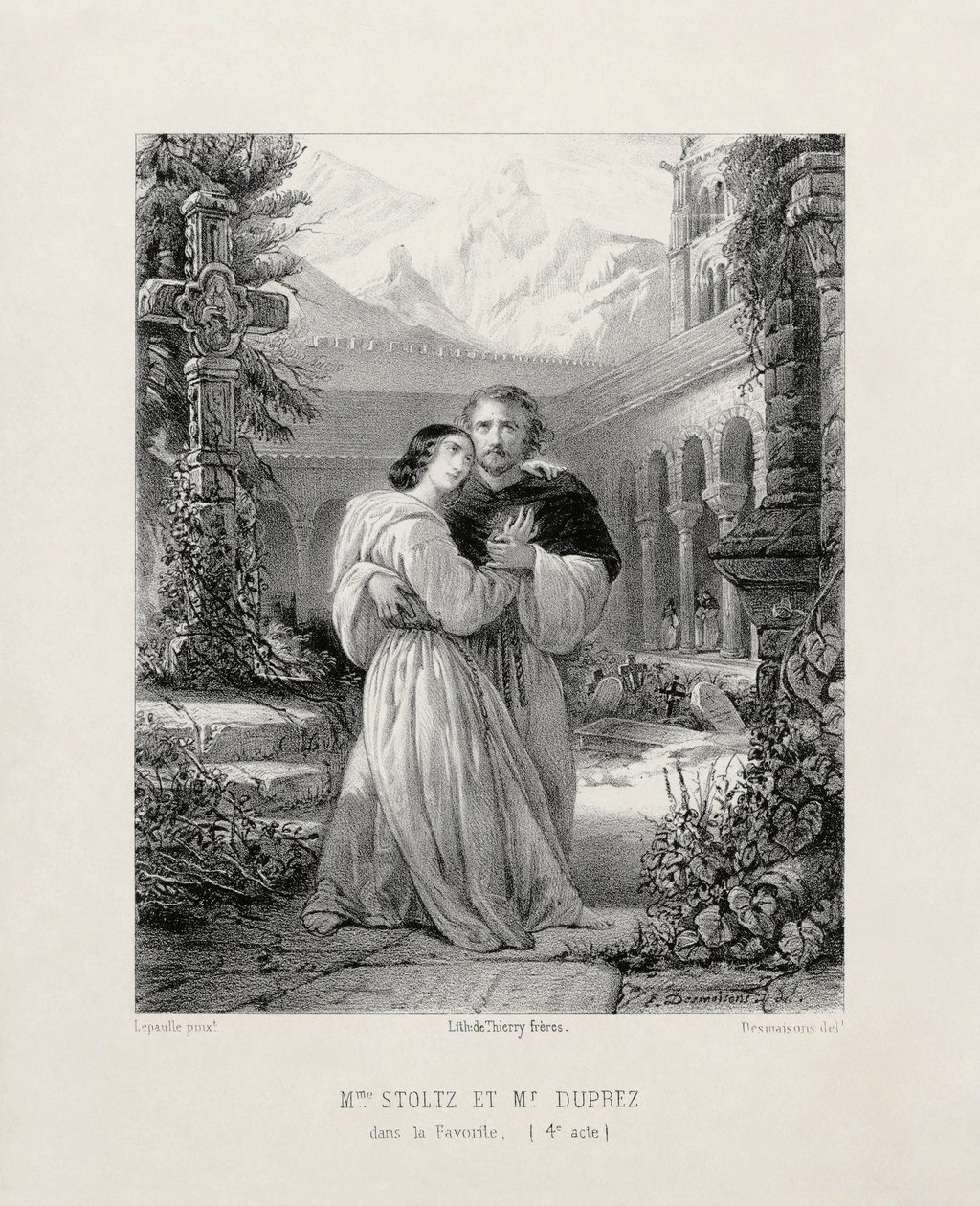 Gilbert Duprez (1806-1896) als Fernando und Rosine Stoltz (1815-1903 ...