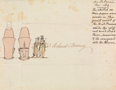 Brief an Rev. Richard Burney mit Zeichnung des kolossalen Kopfes aus ...