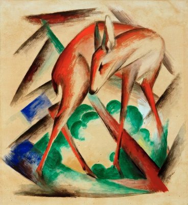 Reh (Rotes Reh) von Franz Marc: hochwertiger Kunstdruck