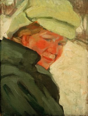 Bildnis Maria Franck mit weißer Mütze von Franz Marc