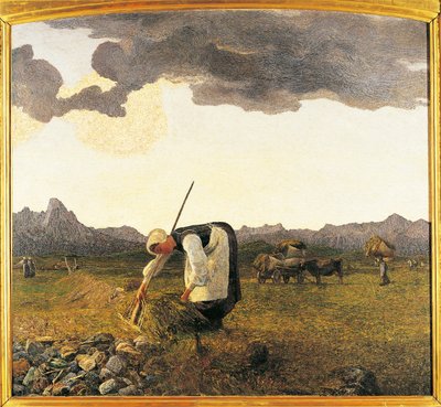 Schweiz, St. Moritz, Die Heuernte von Giovanni Segantini