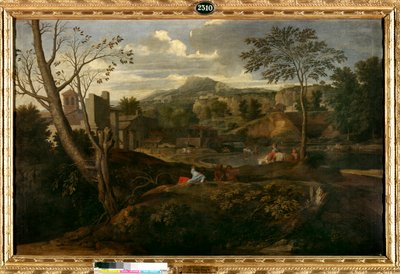 Ideale Landschaft. Gemälde von Nicolas Poussin