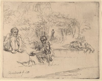 Die Badenden von Rembrandt van Rijn: Kunstdruck kaufen