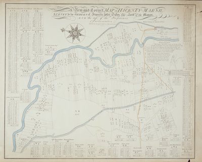 Eine neue und korrekte Karte von Hackney Marsh, 1745