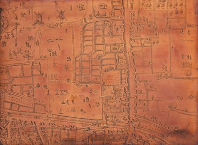 Teil einer Karte von London, ca. 1553-c1559 von Unbekannt