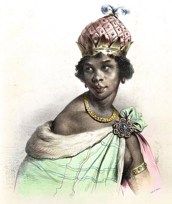 Porträt der Königin Anna Nzinga oder Ana de Sousa Nzinga Mbande - Anna ...