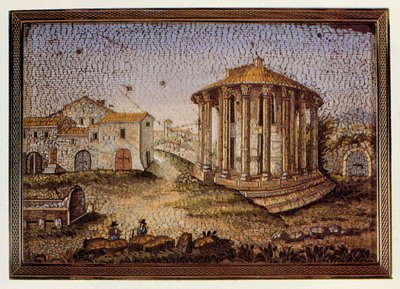 Tempel der Vesta oder Herkules Victor, Mosaik, Italien