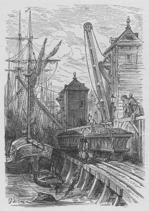 Poplar-Dock von Gustave after Dore: Kunstdruck kaufen